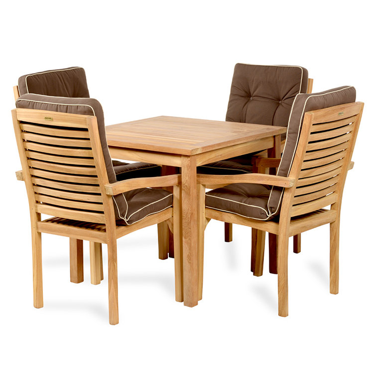 Bay Isle Home Rincon Square 4 - Person 80Cm Long Teak Dining Set with Cushions | Wayfair.co.uk
